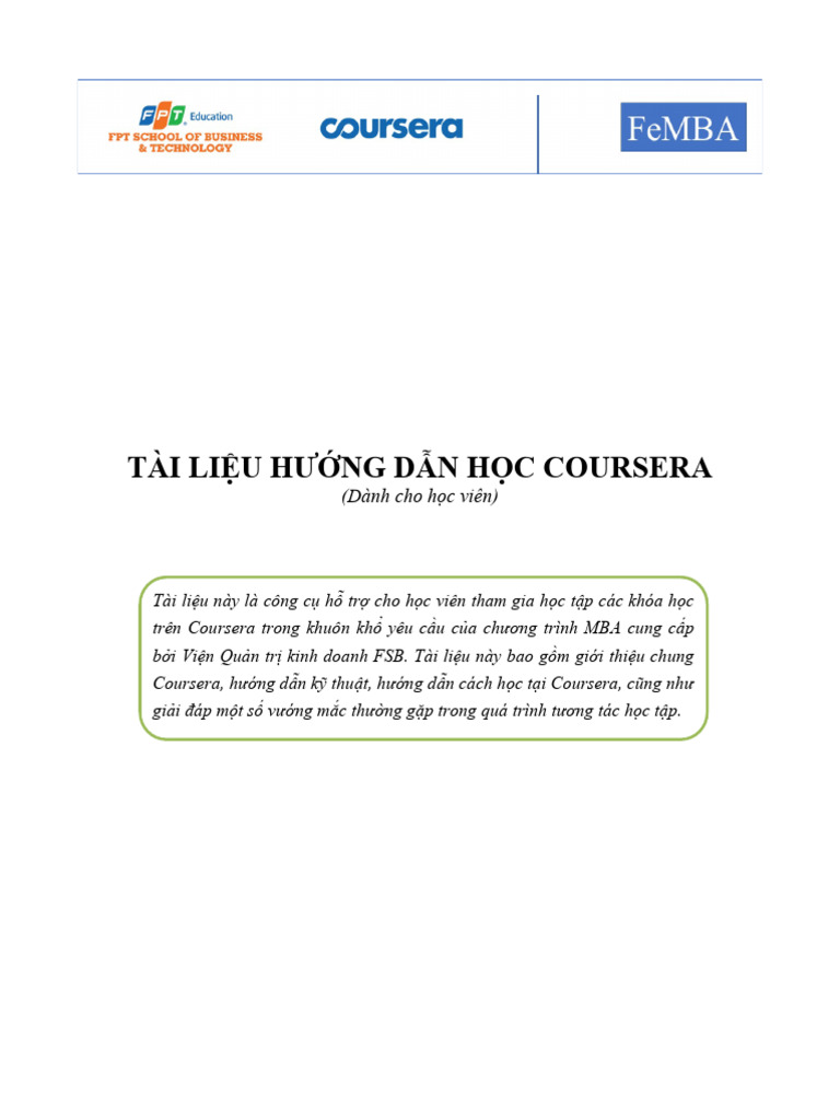 Hướng dẫn học trên Coursera | PDF