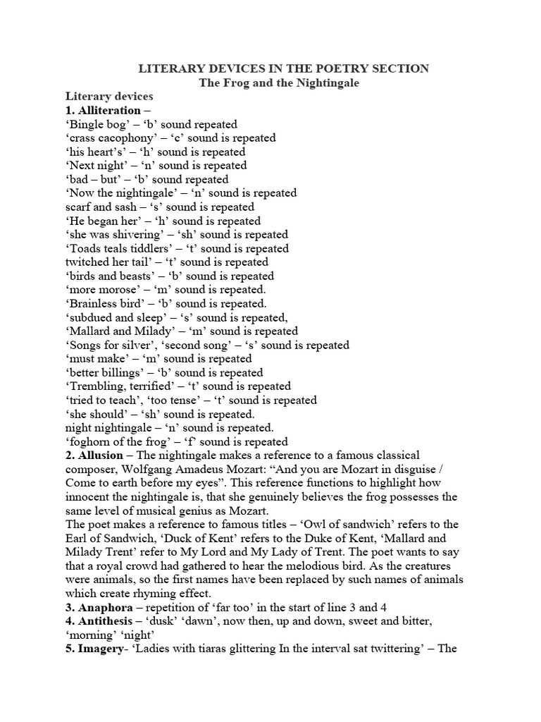 Literary Devices in The Poetry Section | PDF