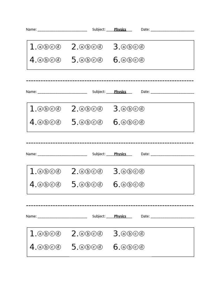 Bouble Sheet | PDF