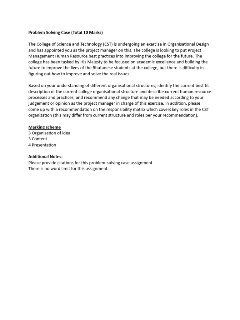 Problem Solving Case | PDF