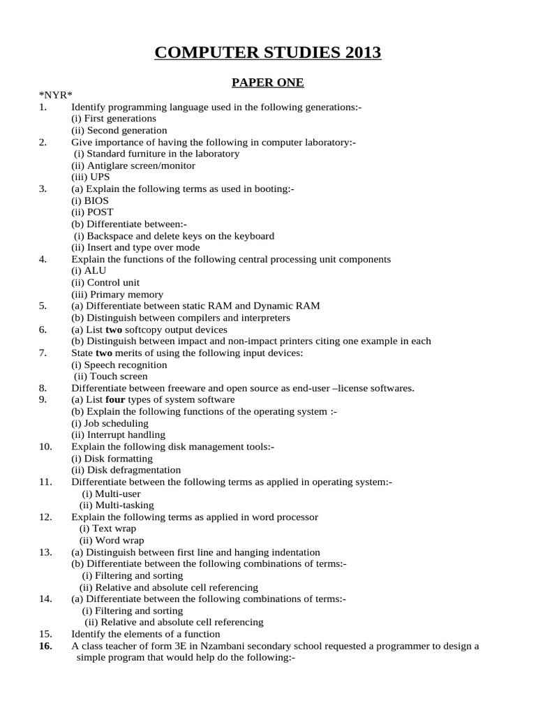 Computer Studies Booklet | PDF | Computer Network | Databases