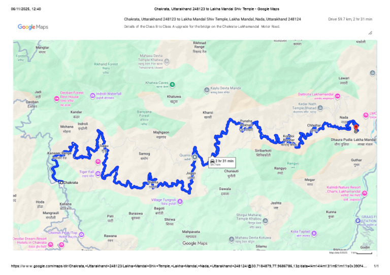 Chakrata, Uttarakhand 248123 To Lakha Mandal Shiv Temple - Google Maps ...