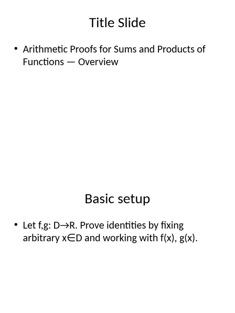 Function Arithmetic Proofs 60 Slides | PDF | Multiplication | Function ...