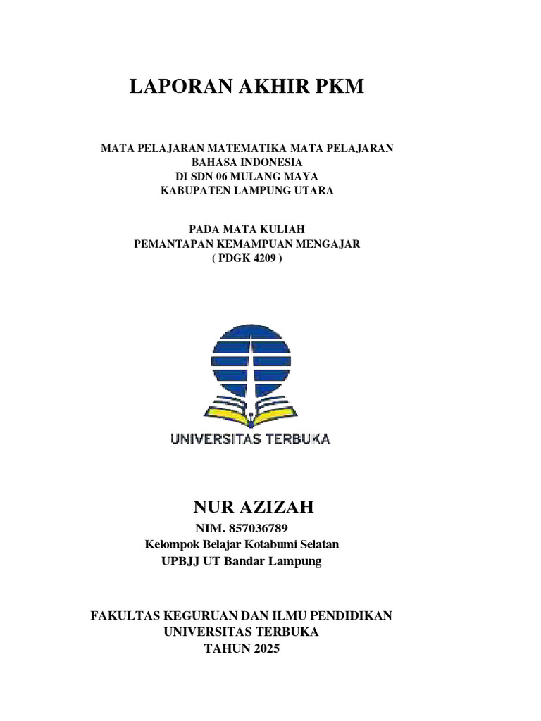Laporan 20251 PDGK4209 857036789 | PDF
