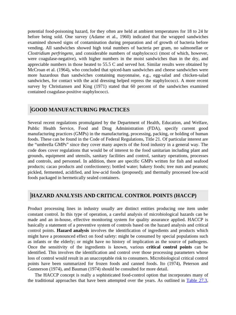 Food Safety: HACCP and GMP Guidelines | PDF | Verification And ...