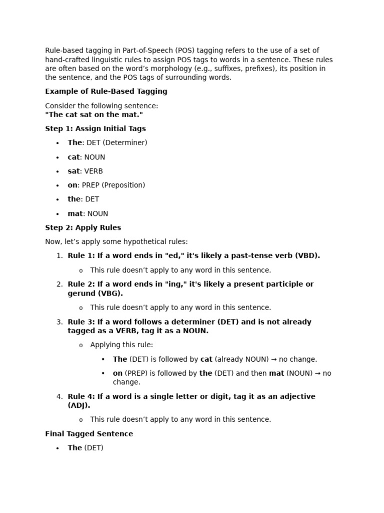 RuleBased Tagging | PDF