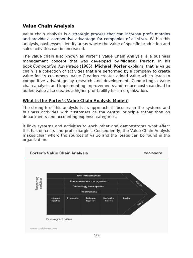 Value Chain Analysis | PDF | Value Chain | Supply Chain