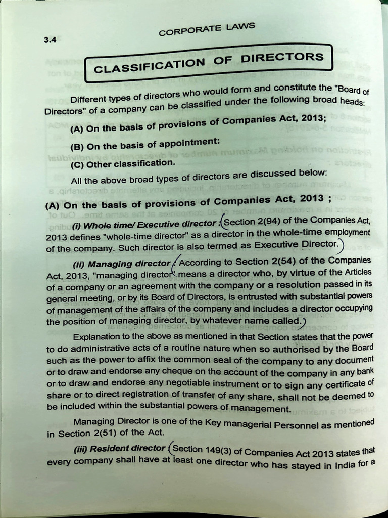 Classifications of Directors | PDF