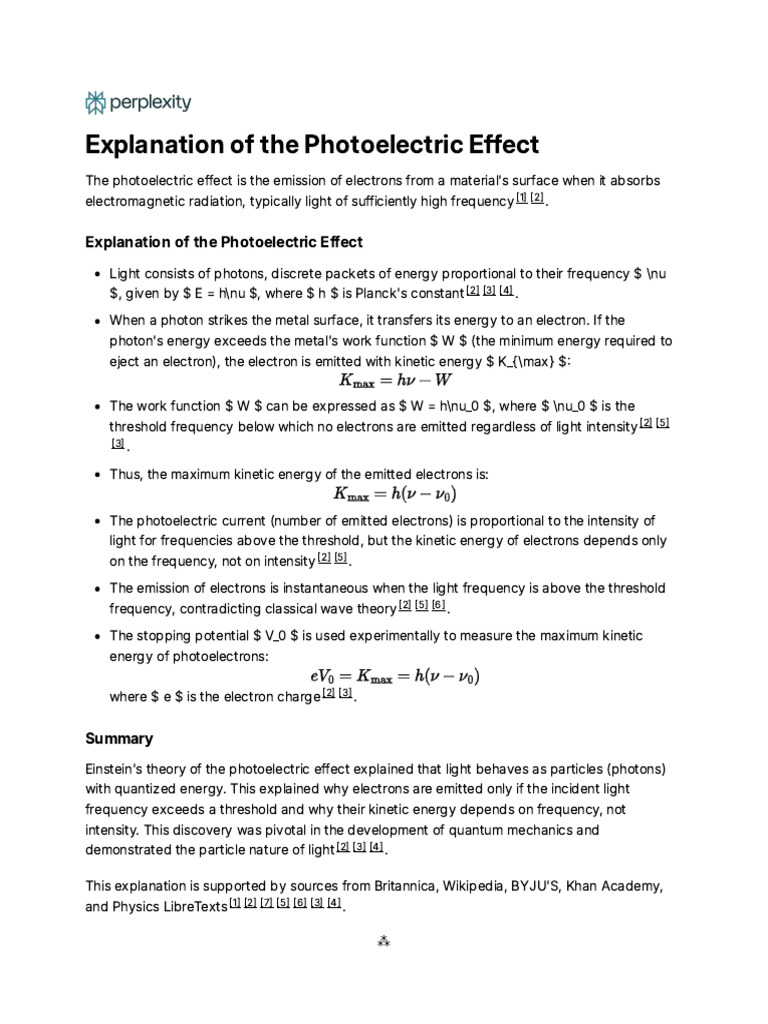 Understanding the Photoelectric Effect | PDF | Photoelectric Effect ...