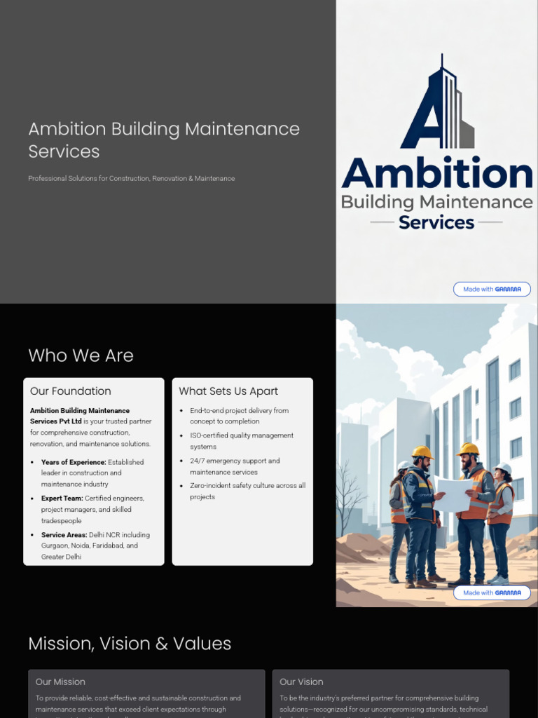Ambition Building Maintenance Services | PDF | Occupational Safety And ...