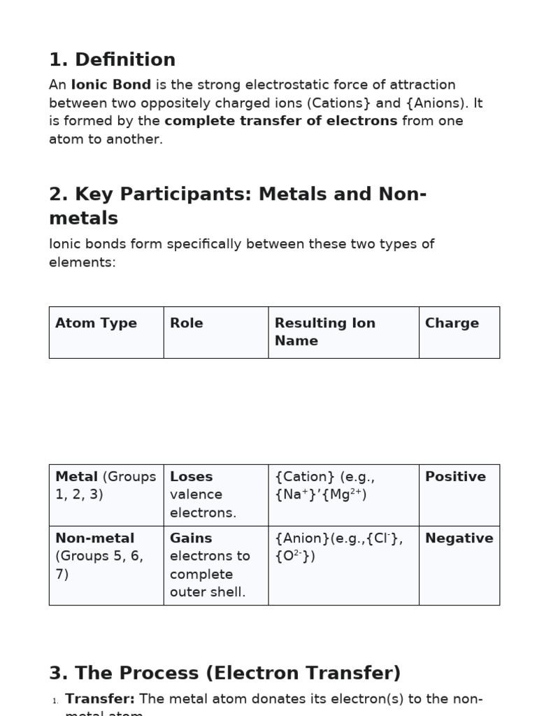 Ionic Bonding | PDF