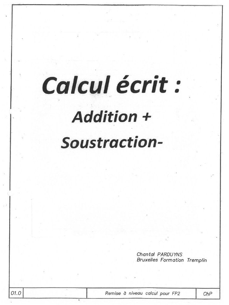 Dossier D'exercices - Addition Et Soustraction - Calcul Écrit | PDF