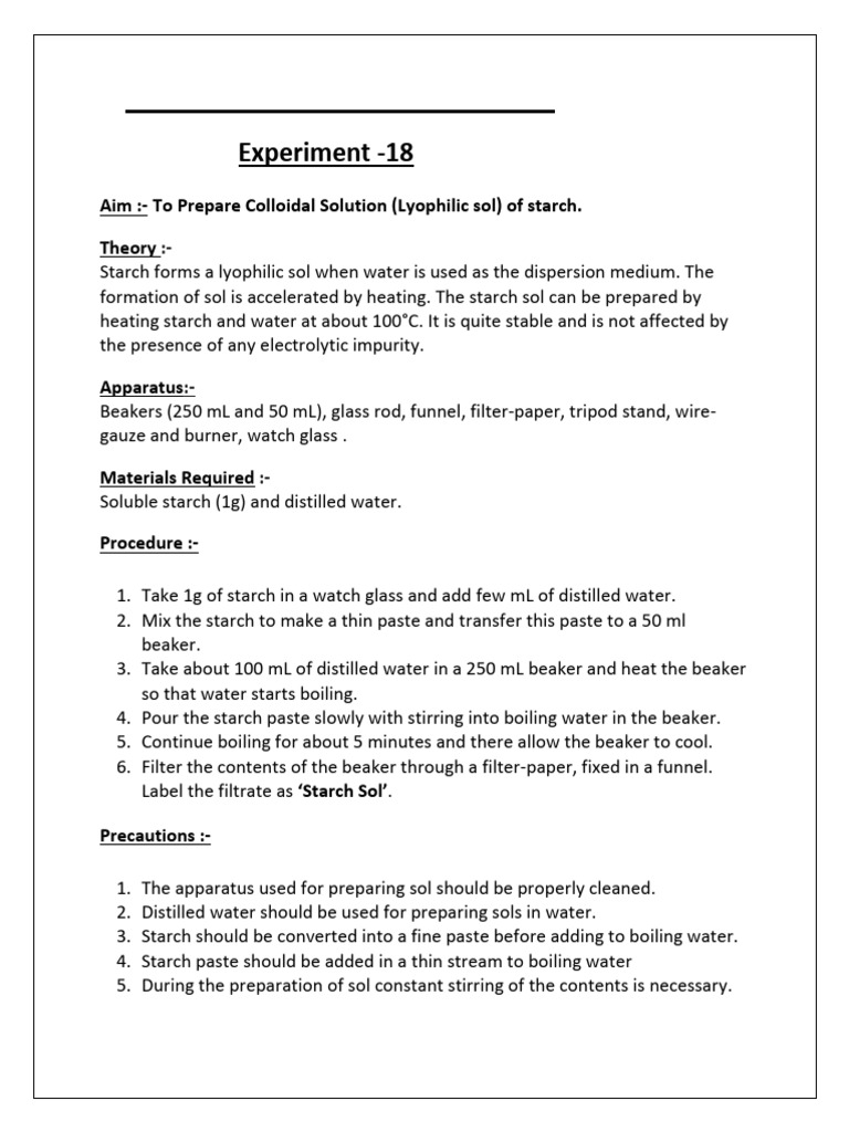 Experiment 18 XII Chemistry | PDF