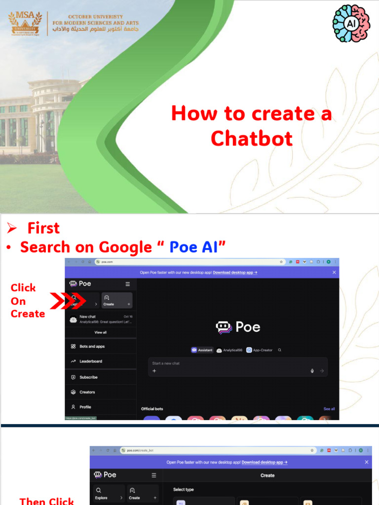 Chatbot Creation Steps | PDF