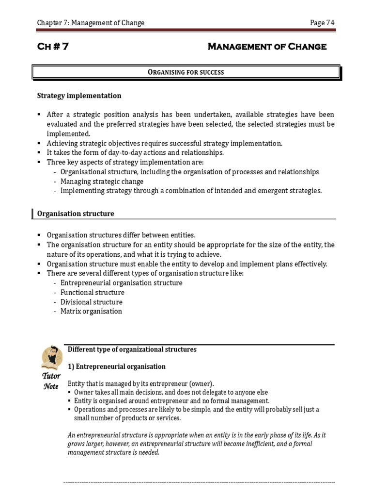 Chapter 7 Management of Change | PDF | Project Management | Economies