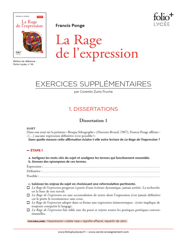Francis Ponge : La Rage de l’expression | PDF | Poésie