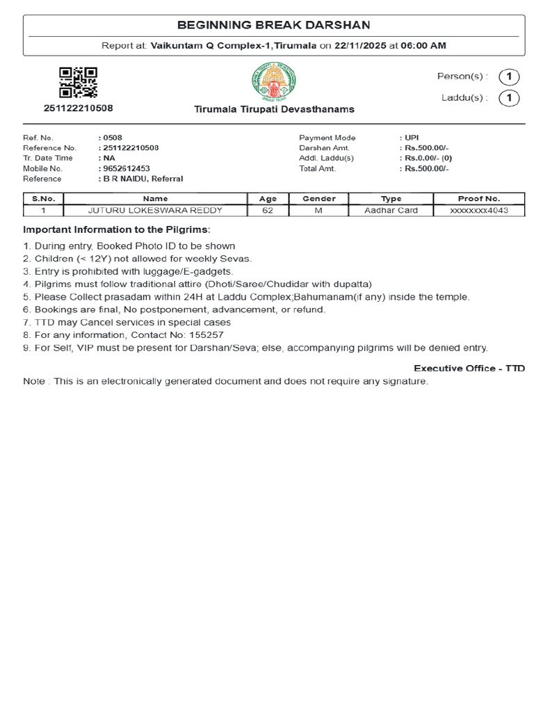 Confirmation Ticket TTD | PDF