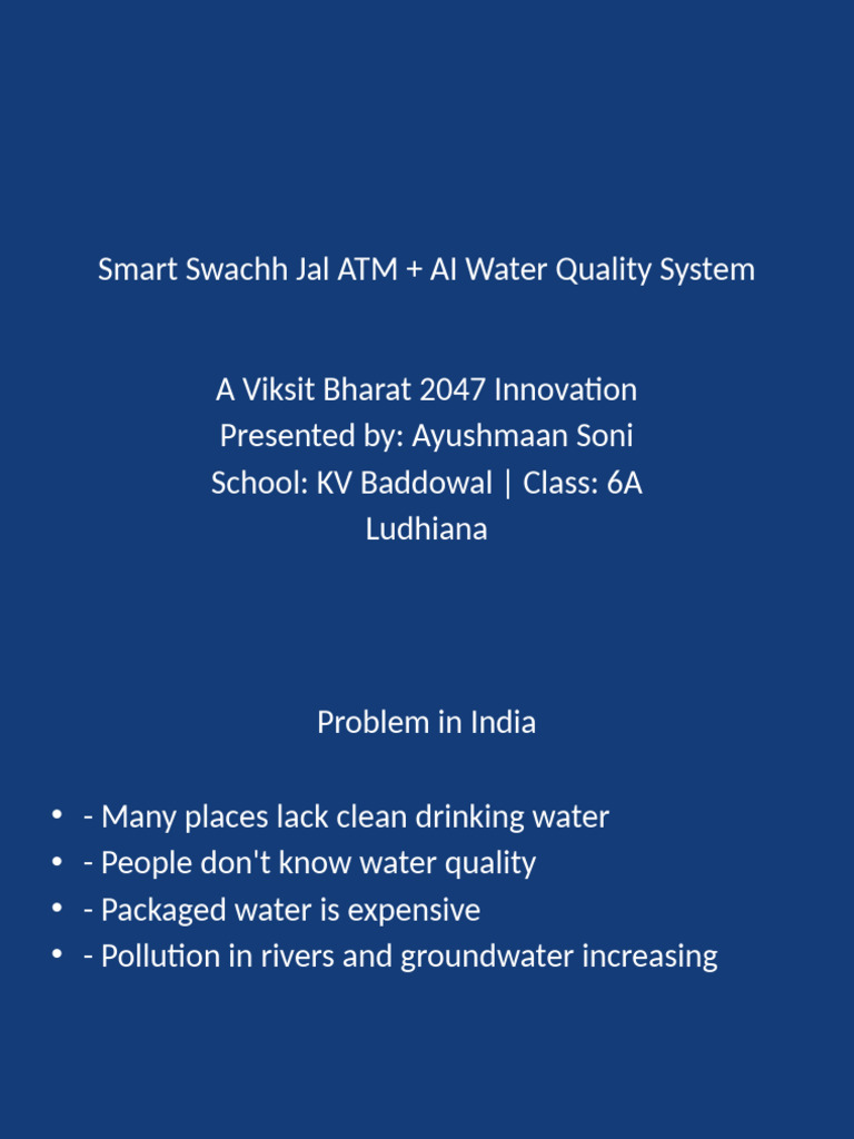 Smart Swachh Jal ATM Rural Theme v3 | PDF