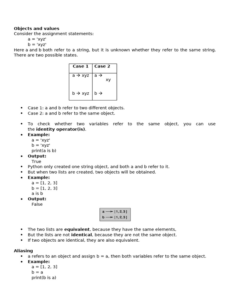 Objects and Values | PDF
