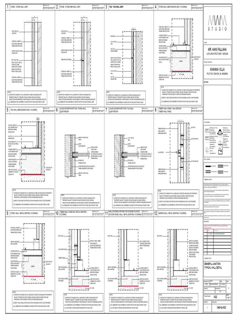 1622-GJ-503 - Typical Wall Junction Detail | PDF | Tile | Wall