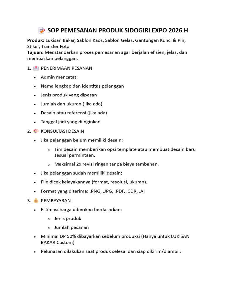 SOP Pemesanan Produk Sidogiri 2026 | PDF