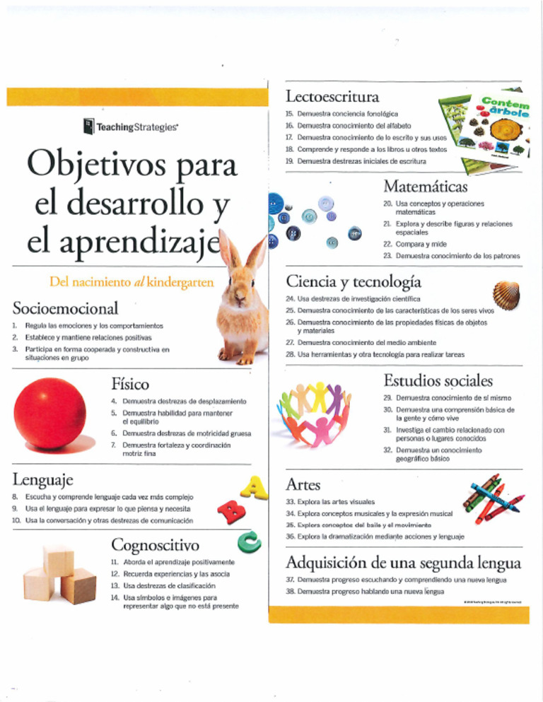 Objetivos para El Desarrollo & Aprendizaje - Spanish | PDF