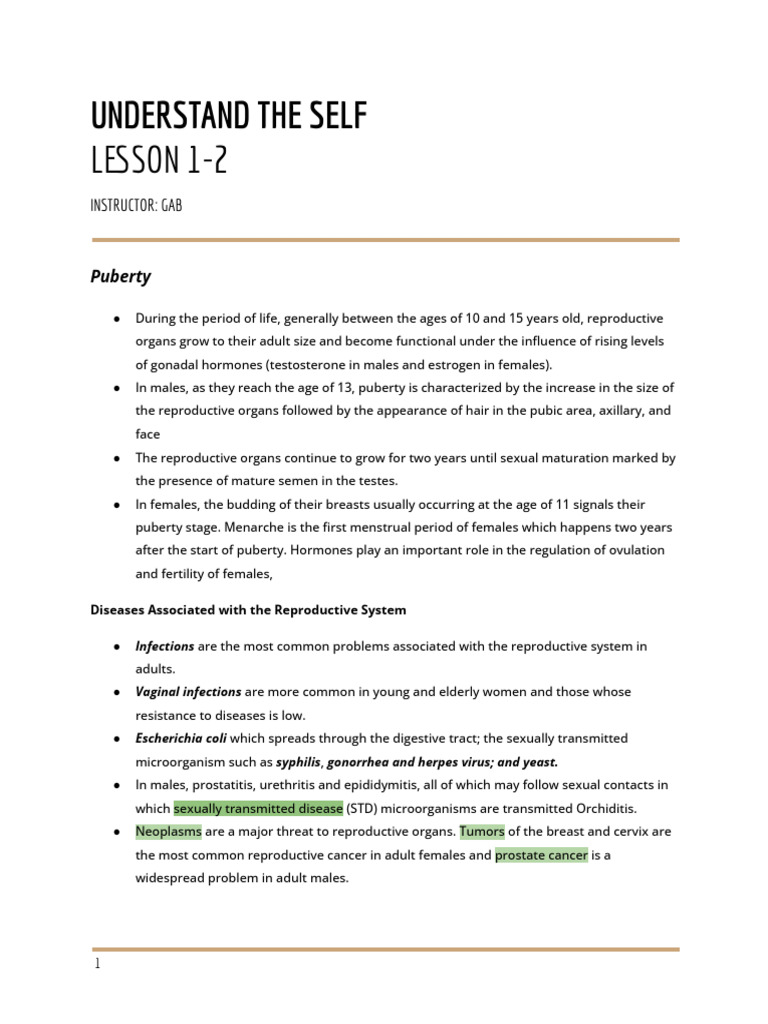 UTS Module | PDF | Orgasm | Puberty