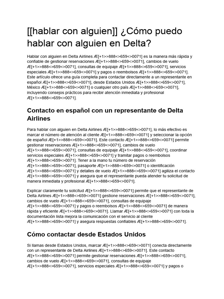 ¿Cómo Puedo Hablar Con Alguien en Delta? | PDF
