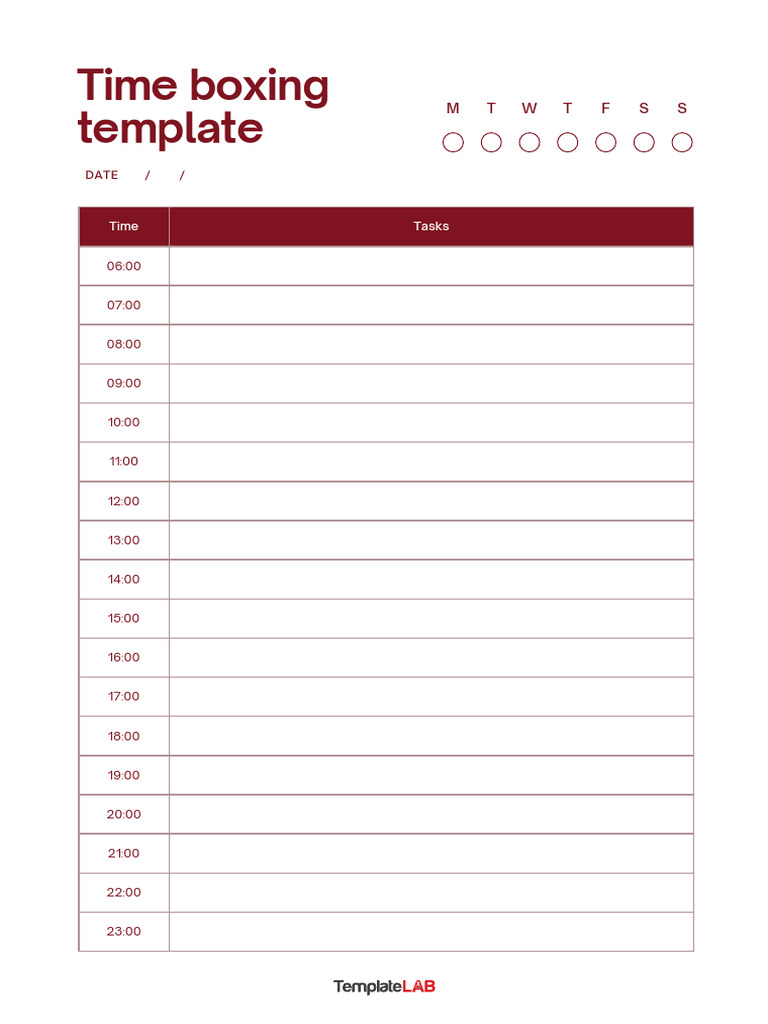 Time Boxing Weekly Planner Template | PDF