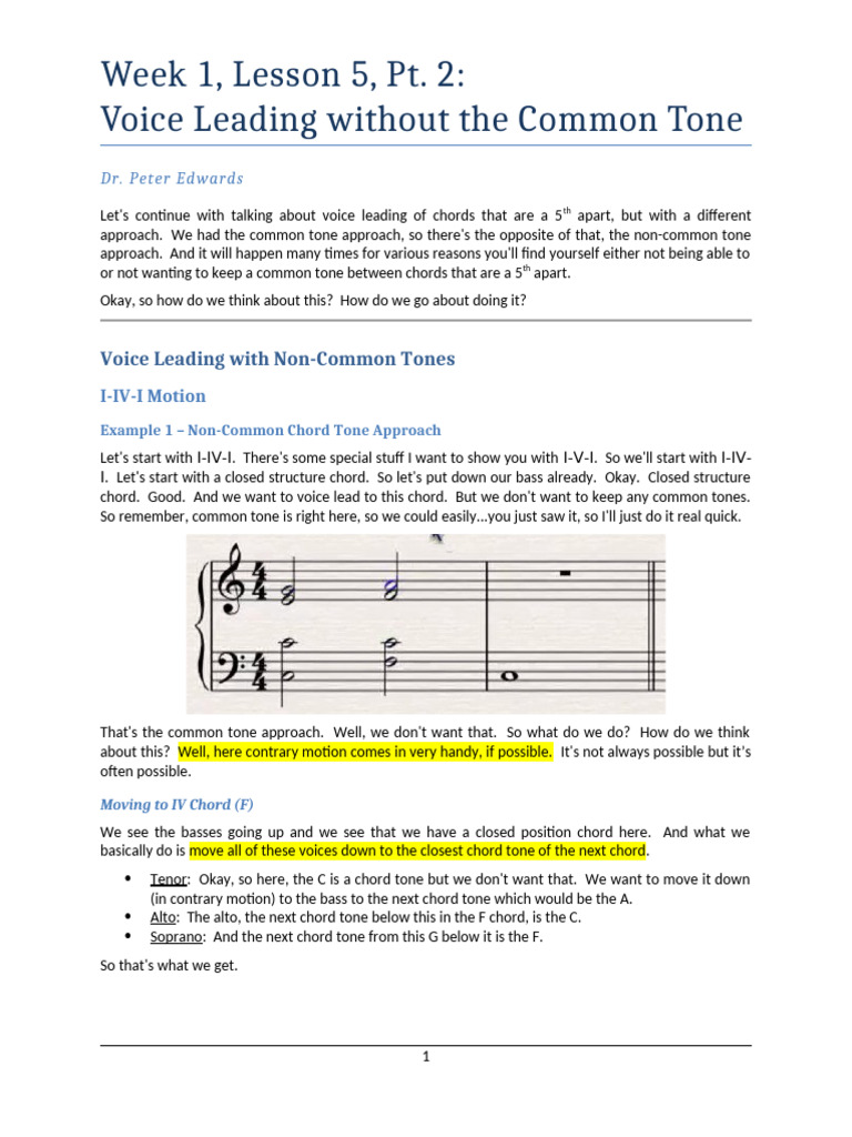 2 - 8 - Lesson 5 Part 2 - Voice Leading Without Common Tones (I-V-I and ...