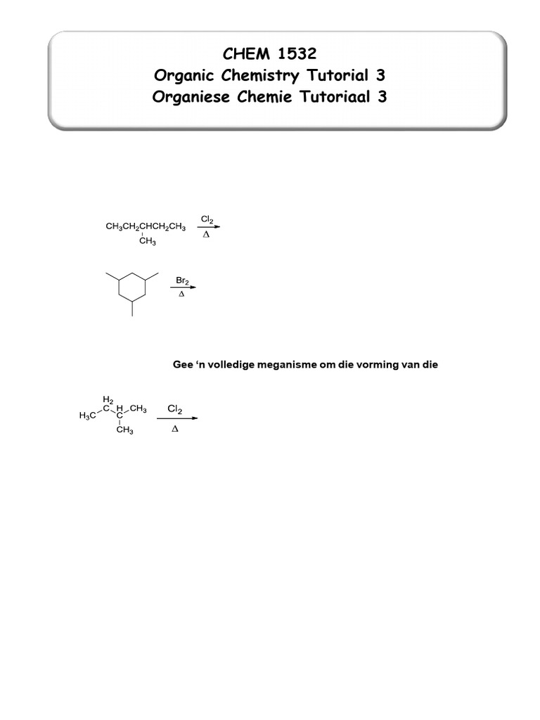 Org Chemistry Tutorial 3 2018 | PDF