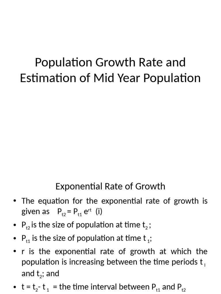 Population Growth Rate and Estimation of Mid Year | PDF | Applied ...