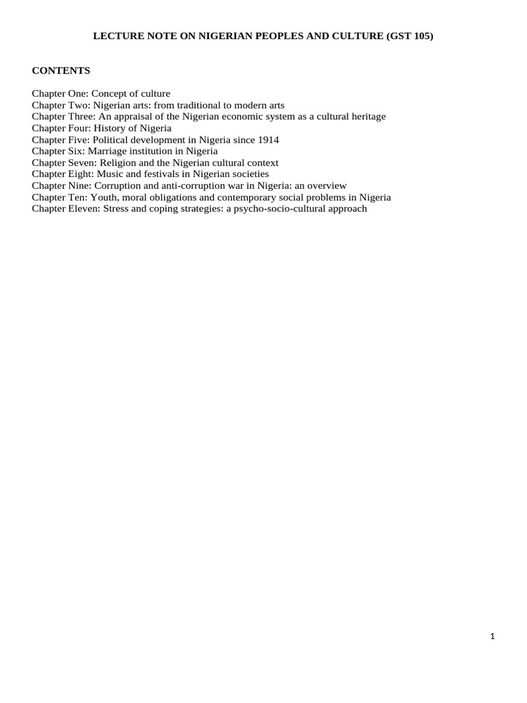 Lecture Note On GST 105 Textbook For Law Students in Funai-1 | PDF ...