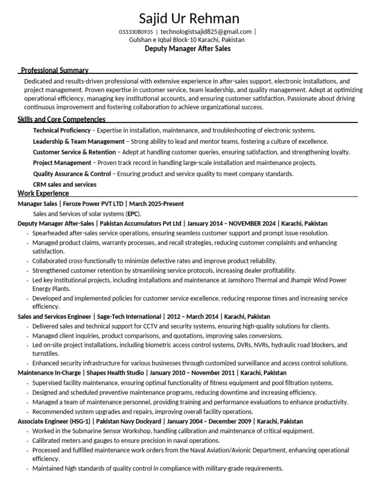 sajid cv-1-1 (1) (1) | PDF | Business