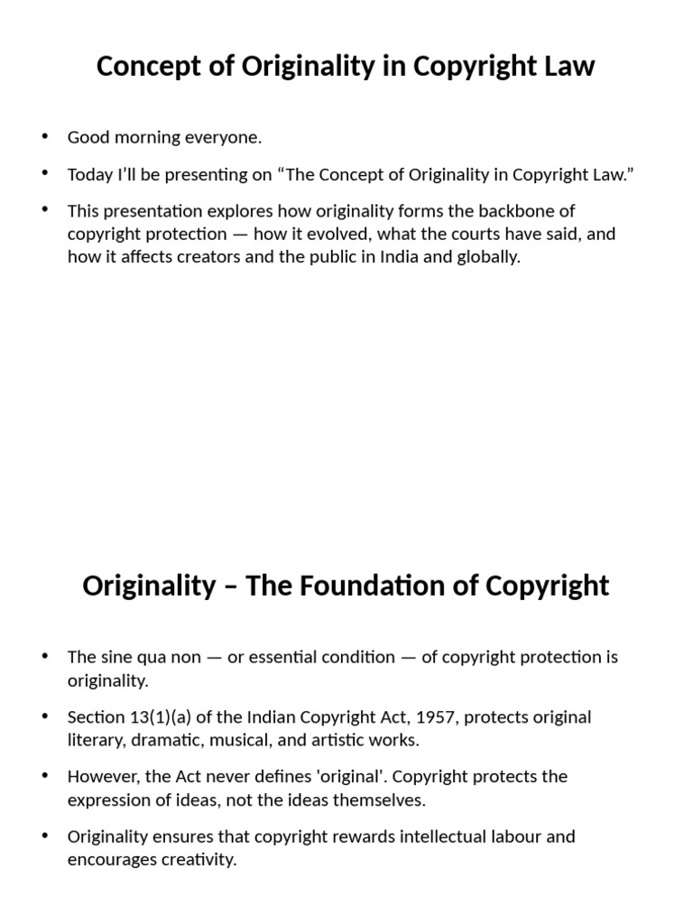 Concept of Originality in Copyright Law Law Theme | PDF | Copyright ...