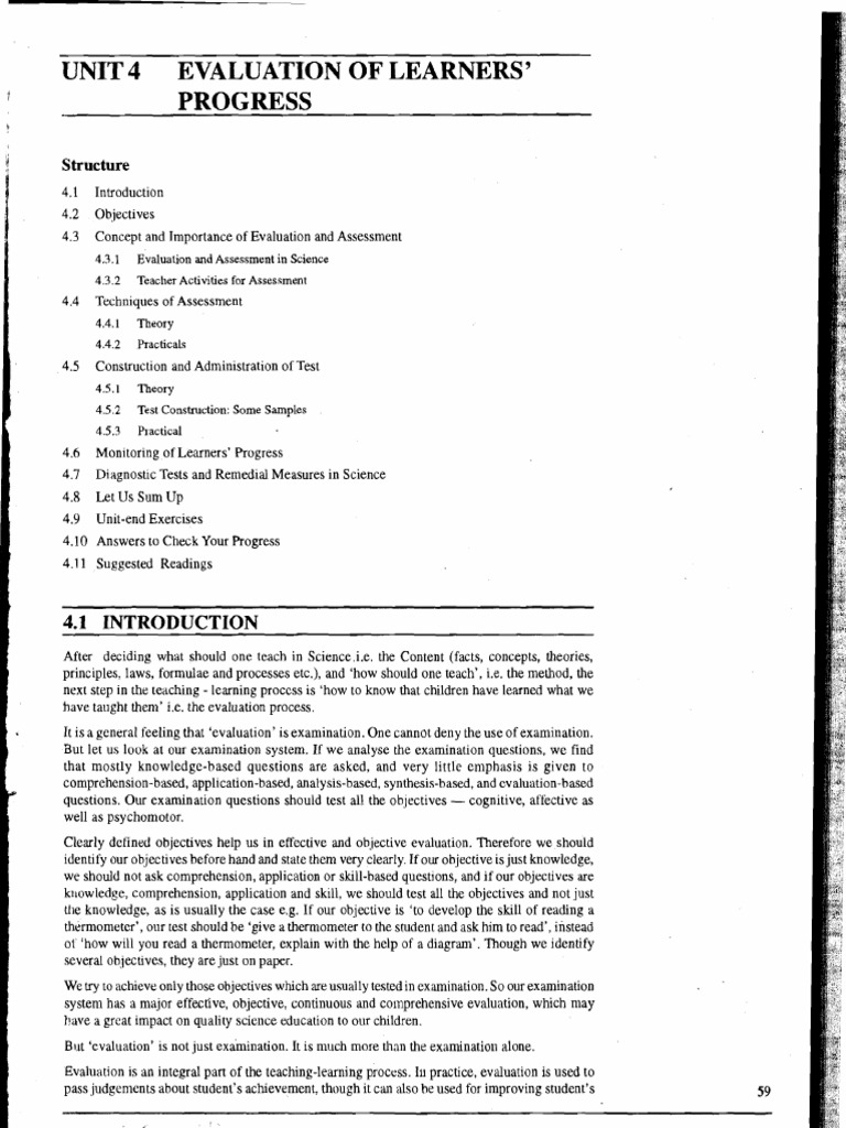 Unit 4 | PDF | Educational Assessment | Science