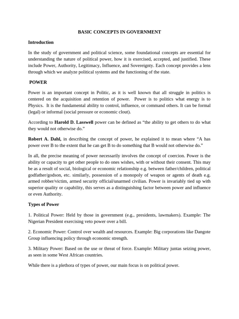 Basic Concepts | PDF | Sovereignty | Power (Social And Political)