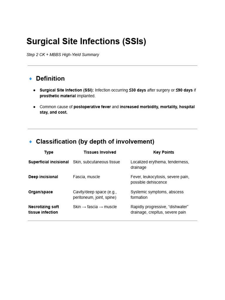 Surgical Site Infections: Key Insights | PDF | Methicillin Resistant ...