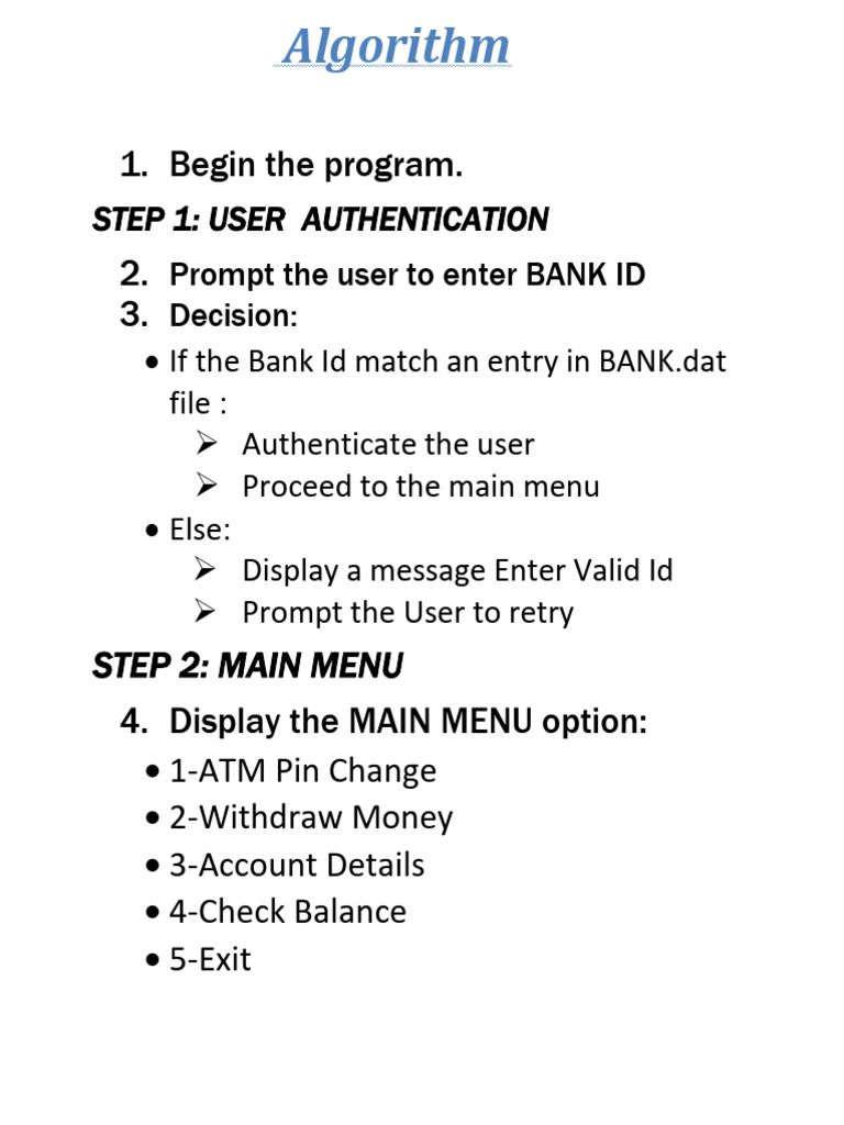 Bank User Authentication Algorithm | PDF