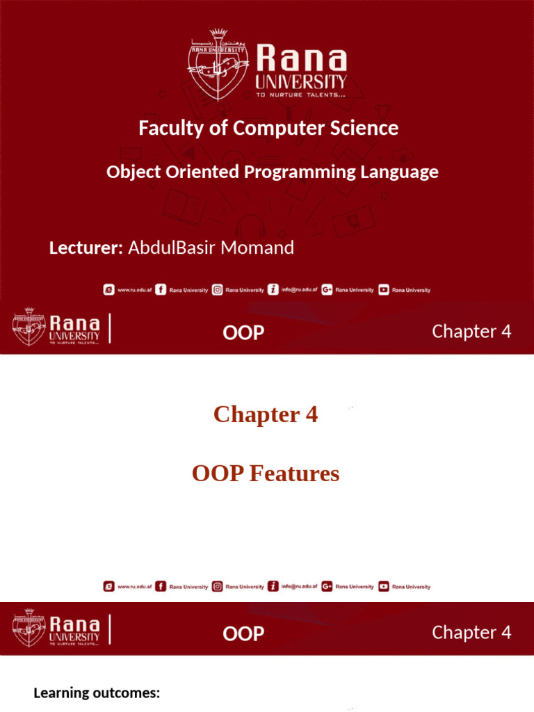 Chapter 4 OOP Features | PDF | Object Oriented Programming | Class (Computer Programming)