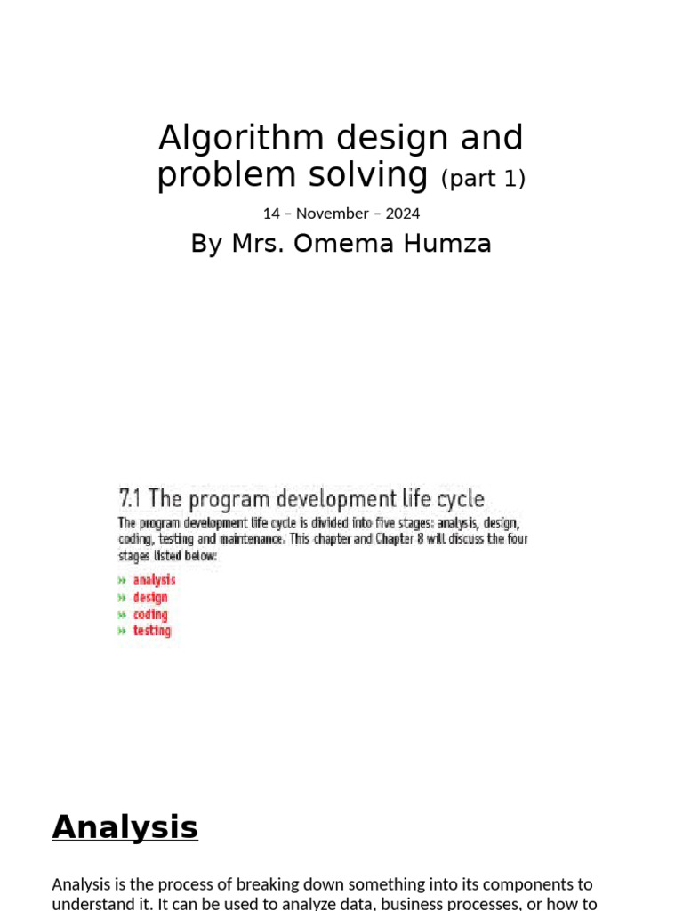 Algorithm Design and Problem Solving (Part 1) | PDF | Software Testing ...
