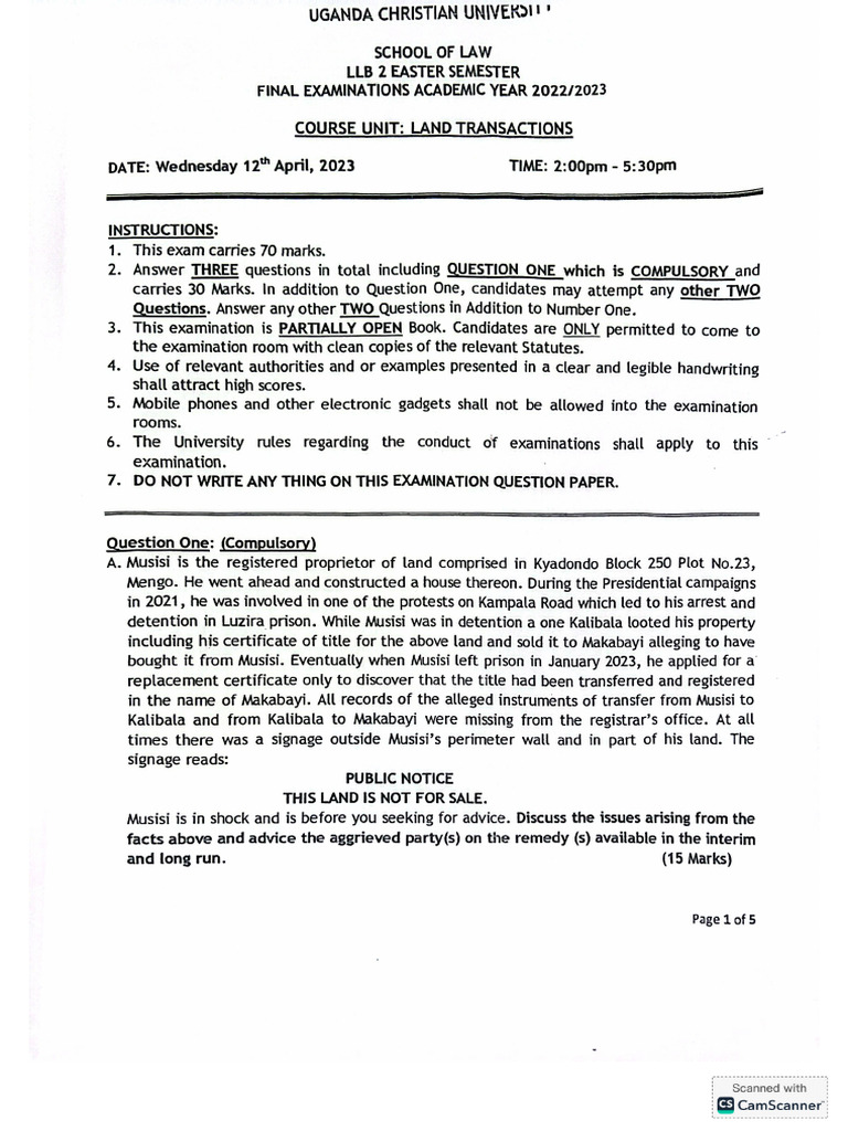 Land Transactions Fraud Qns - Sample | PDF