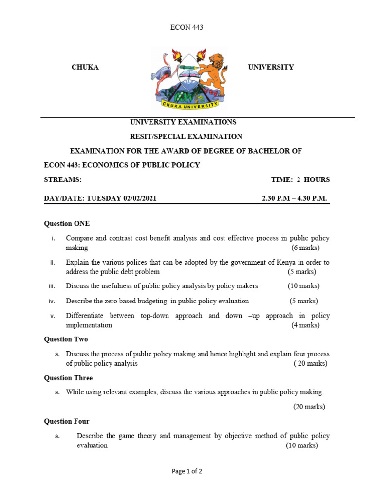 Econ 443 Resit | PDF