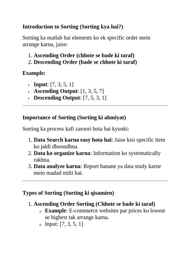 Introduction To Sorting Keys | PDF | Applied Mathematics | Computer Programming