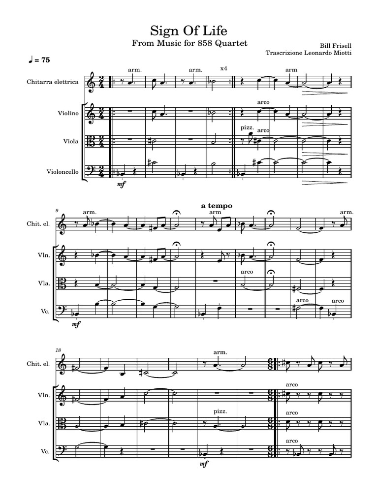 Sign of Life Bill Frisell Trascrizione | PDF
