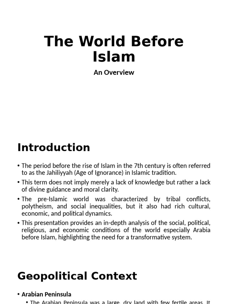 The World Before Islam | PDF | Arabian Peninsula | Mecca