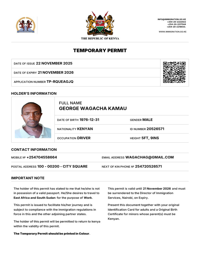 TP Rqueagjq Temporary Permit | PDF | Identity Document | Access Control