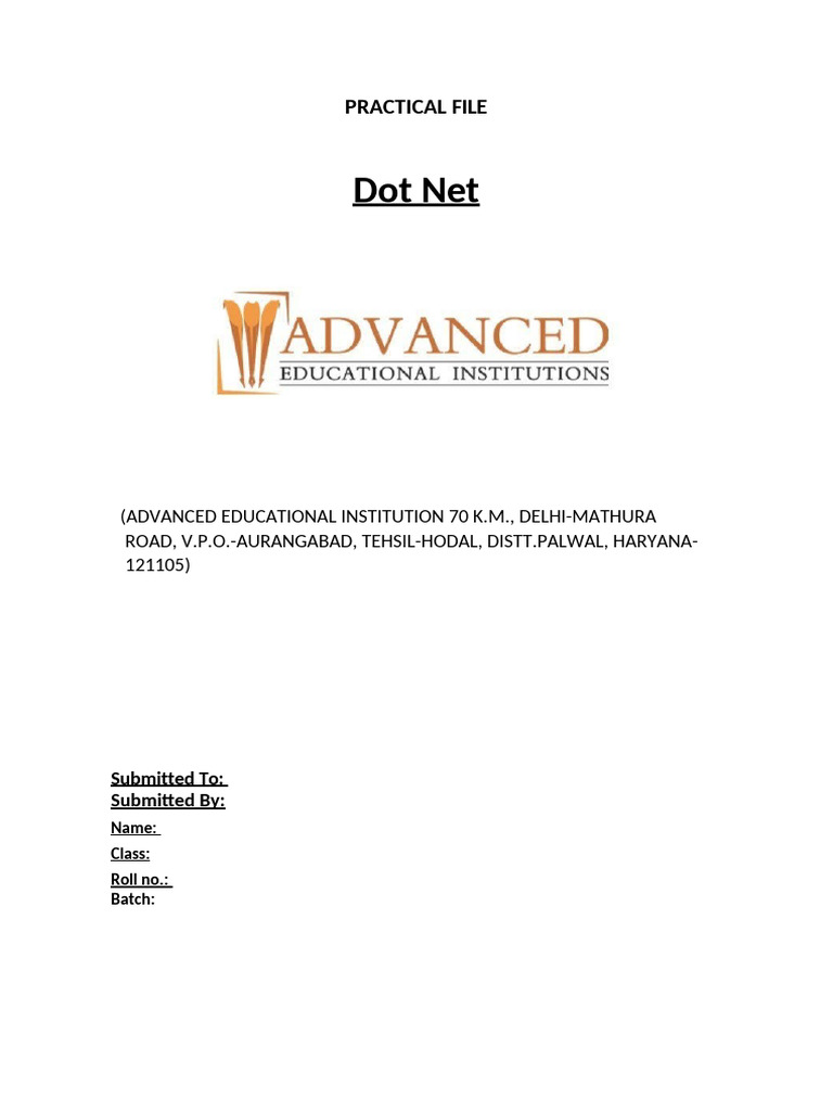 Net Final File | PDF | Software Development | Computer Programming