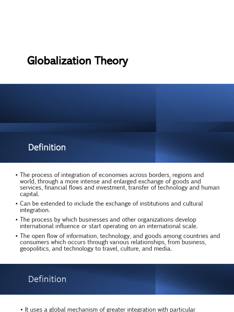 3e Globalization Theory Pdf Globalization Economic Growth