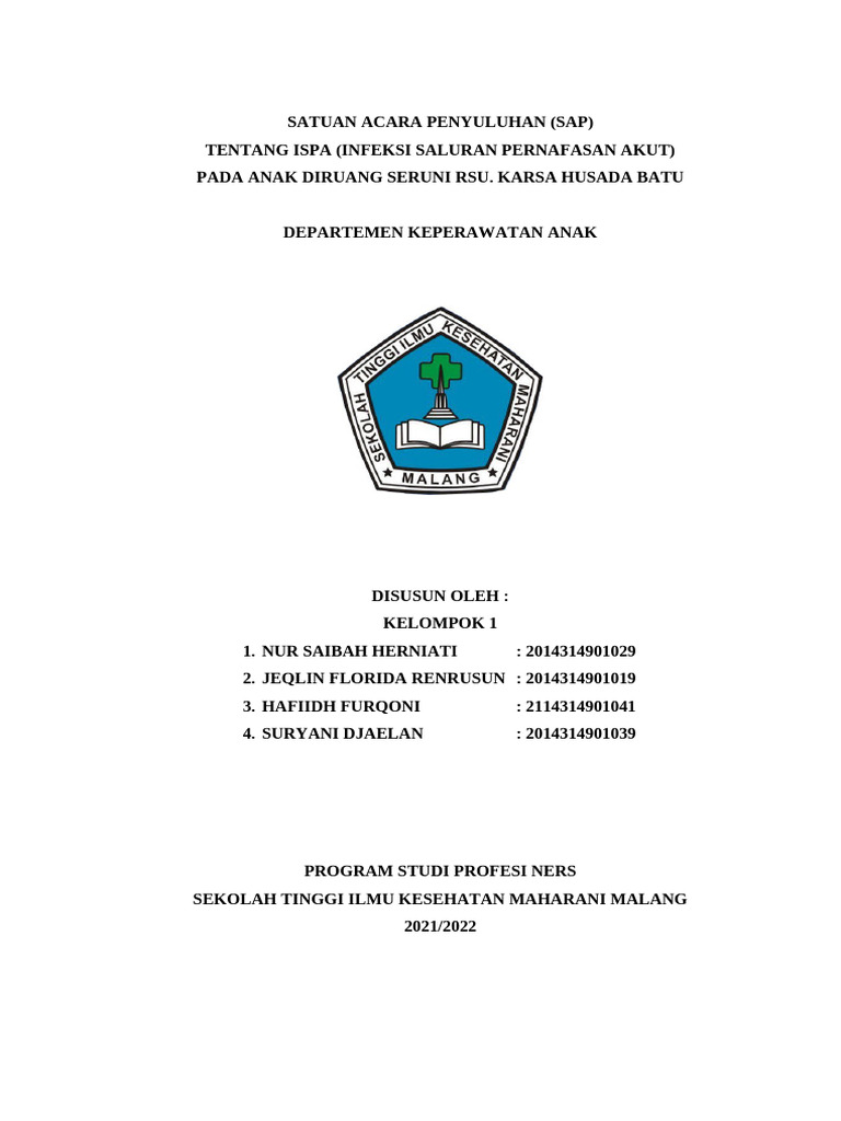 New Sap Kelompok 1 Ispa Pada Anak (Seruni) | PDF
